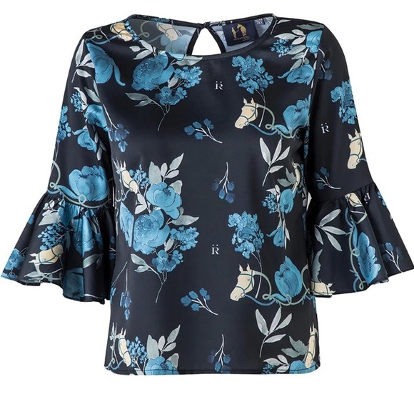 Ronner | Tops | Ronner Design Cielo Equestrian Horse Ruffle Blouse ...